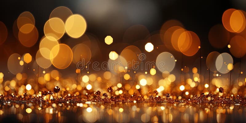Dark Yellow Color Defocused Macro Sparks Fall and Sparkle in Ray of ...