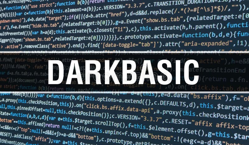 DarkBASIC Concept with Random Parts of Program Code. DarkBASIC with Programming Code Abstract ...