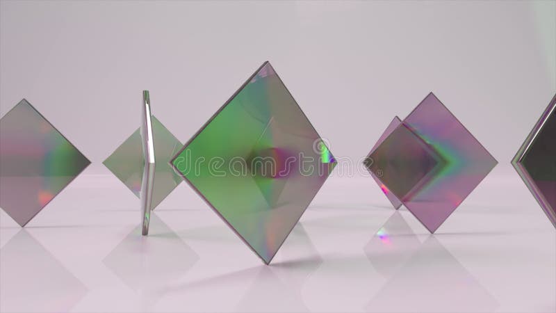 Darkened Rectangular Lenses Rotate in a Circle on a Light Background ...