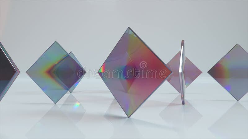 Darkened Rectangular Lenses Rotate in a Circle on a Light Background ...