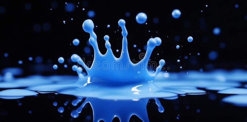 In a Darkened Space, a Lively Blue Powder Cloud Emerges during a ...