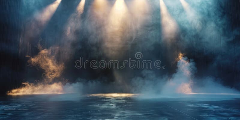 A Darkened Stage with Smoke Billowing Out, Ideal for Concert or ...