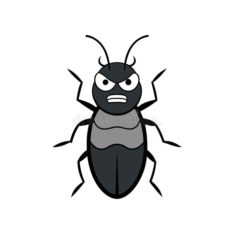 Darkling Beetle Bug Angry Icon Vector Stock Vector - Illustration of ...