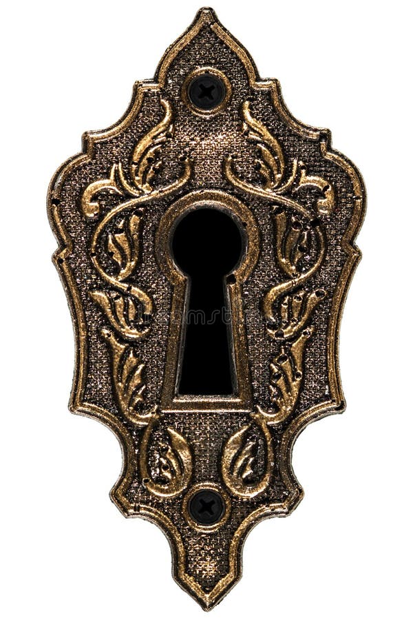 Darkness in the Keyhole, Decorative Design Element, Isolated on White ...