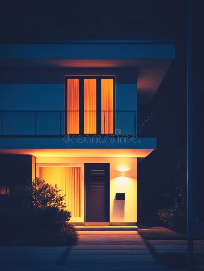 In the Darkness of Night, a Contemporary Residence Glows Warmly ...