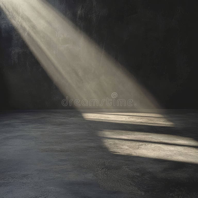 The Darkness of the Room is Broken by a Single Spotlight, Which Casts a ...