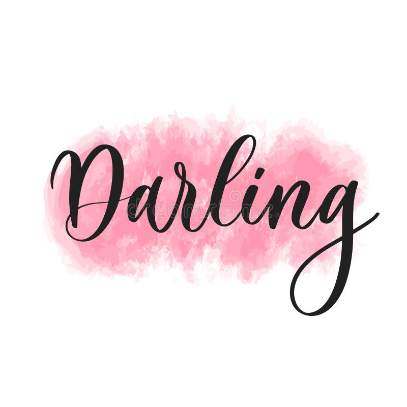 Darling - Hand Drawn Calligraphy Inscription Stock Vector ...