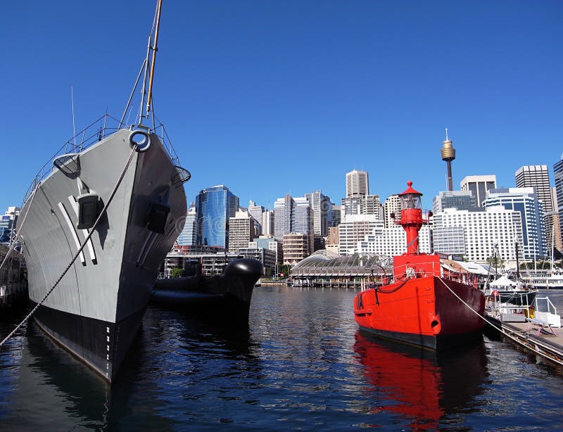 Darling Harbour - Ships, Sydney, Australia Stock Image - Image of ...