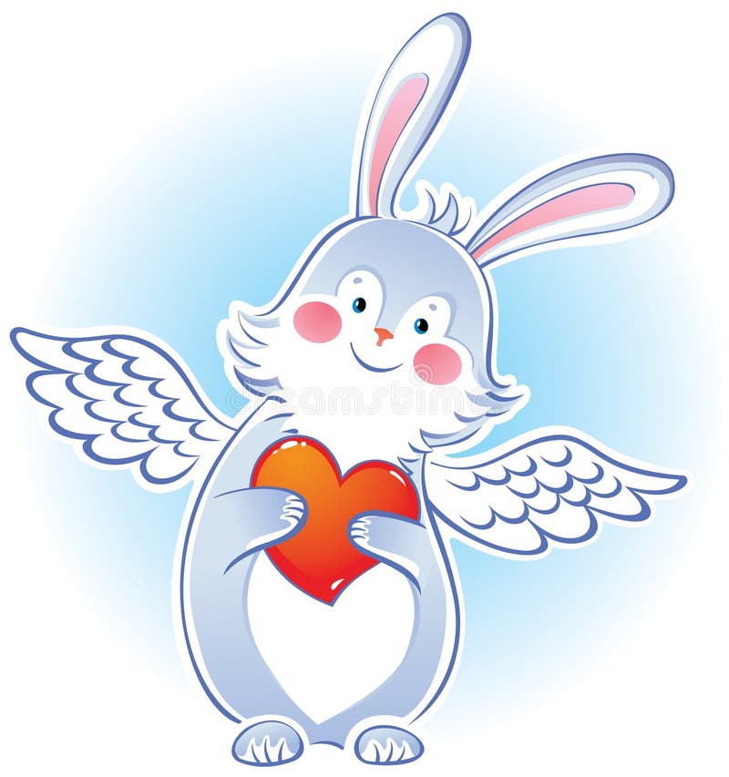 Darling rabbit with wings stock vector. Illustration of enamored - 34623992