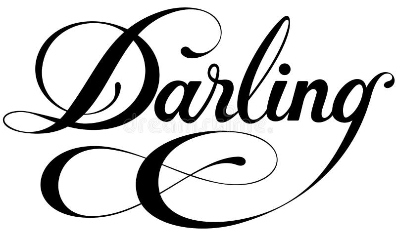 Darling - Custom Calligraphy Text Stock Vector - Illustration of love ...