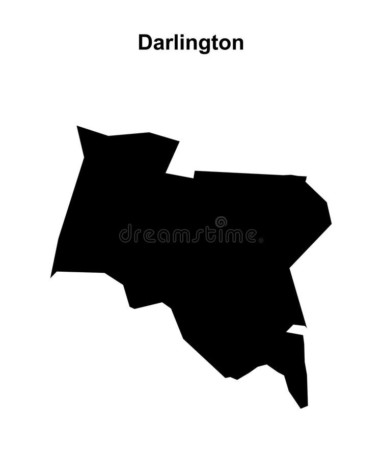 Darlington outline map stock vector. Illustration of isolated - 360361699