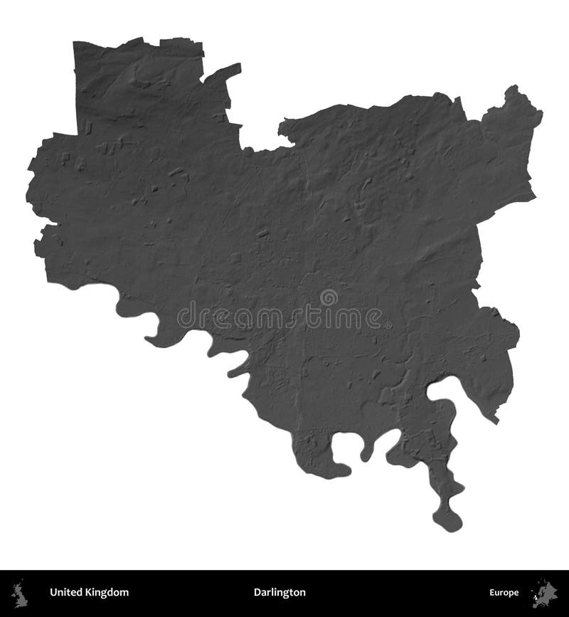 Darlington, United Kingdom, Isolated on White. Grayscale Stock ...