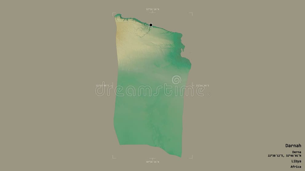 Darnah - Libya. Bounding Box. Relief Stock Illustration - Illustration ...