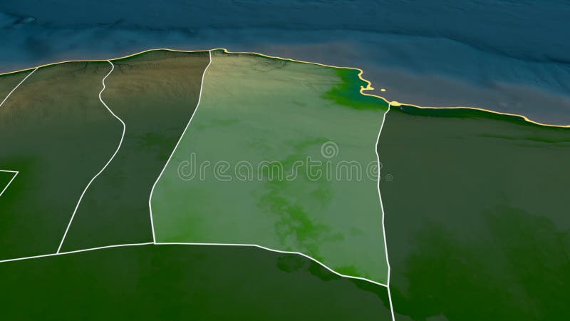 Darnah, Libya - Highlighted. Physical Stock Illustration - Illustration ...