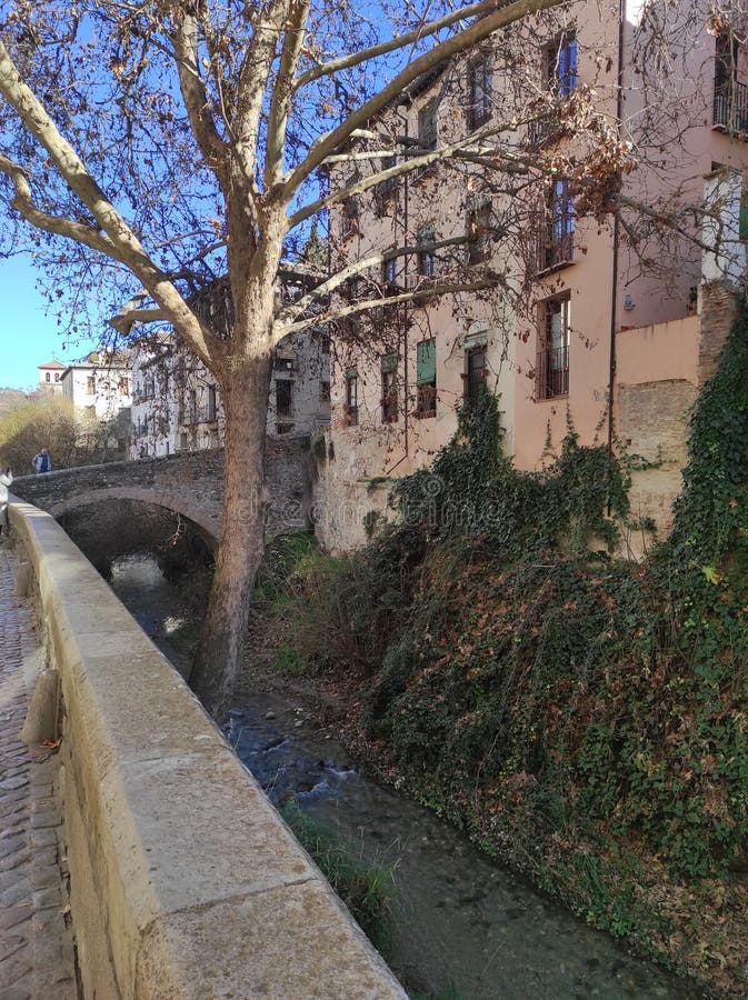 Darro River through the Albayzin çGranada Editorial Stock Image - Image ...