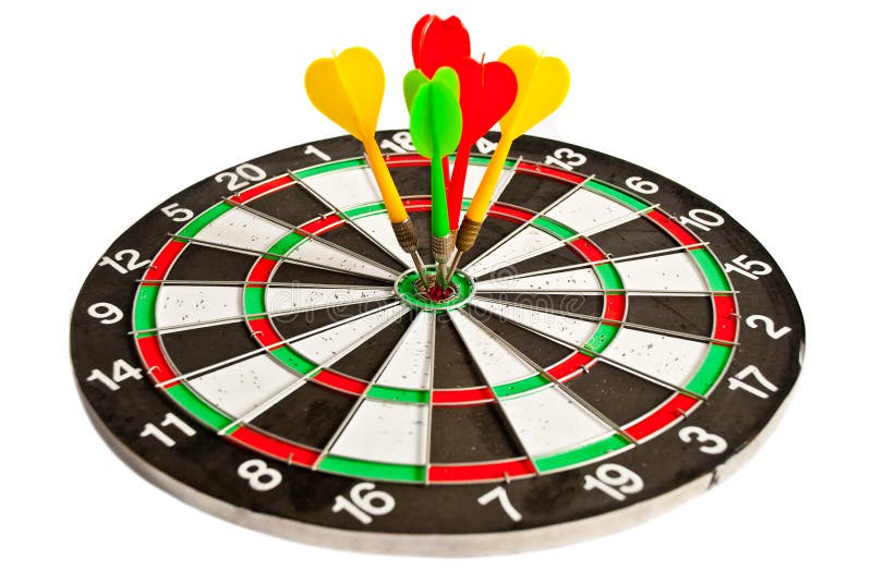 Human Hand is Throwing the Darts Target To the Darts Board Stock Photo ...
