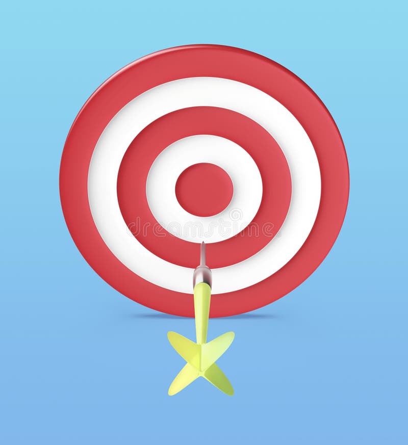 Dart Aim To Center of Dartboard Stock Illustration - Illustration of ...