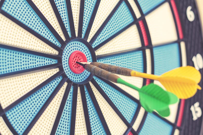 Dart Arrows in Target Center. Success Concept Stock Photo - Image of ... Dart Arrows in Target Center. Success Concept Stock Photo - Image of ...