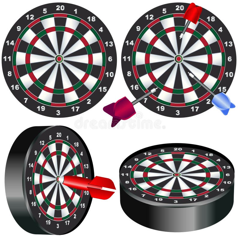 Dart board stock vector. Illustration of aiming, three - 19950707