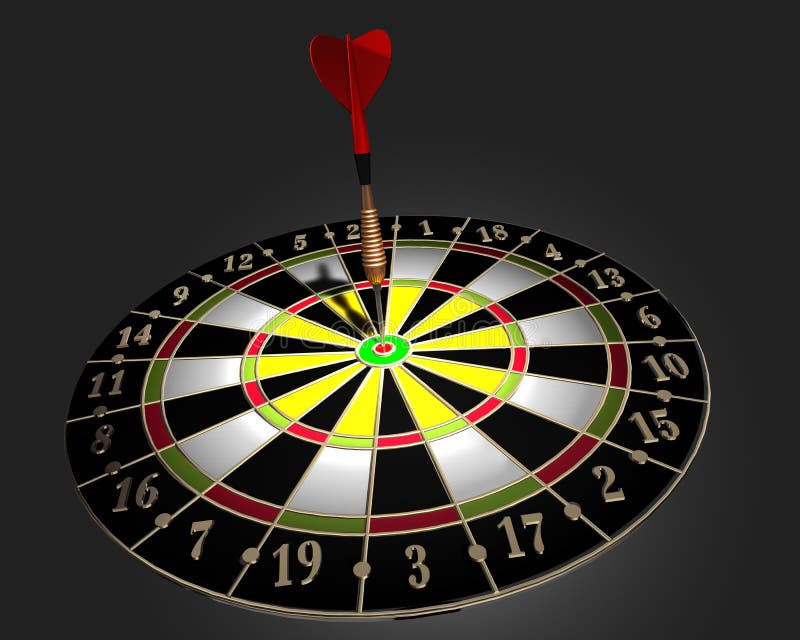 Dart stuck in a board stock illustration. Illustration of dart - 13784552