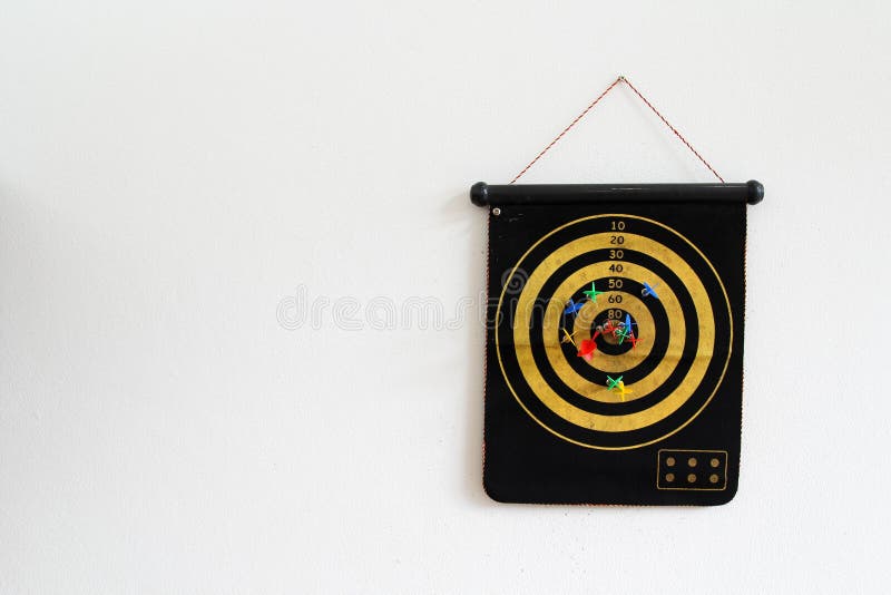 Dart Board with Darts on the Wall Stock Image - Image of competition ...