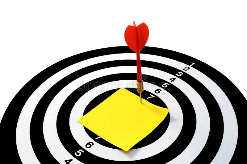 Dart Board Game Note Paper Isolated White Background Stock Photos ...