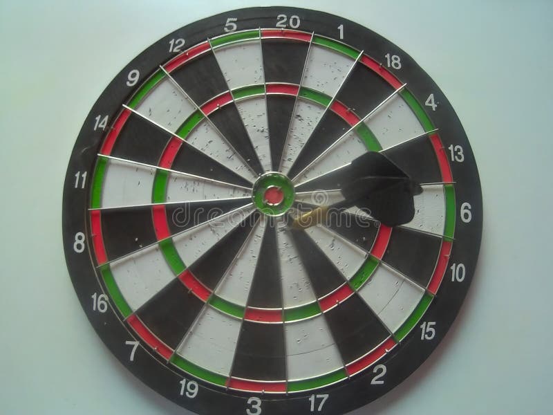 Dart Board Game with Dart and Target Stock Photo - Image of punctured ...