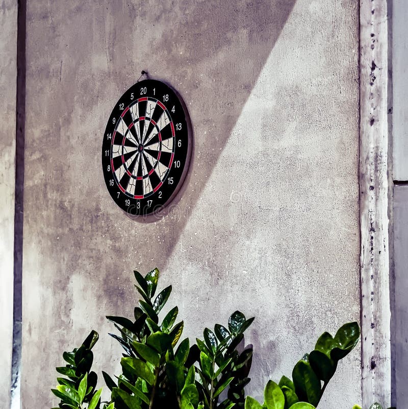Dart Board on the Gray Wall Stock Photo - Image of window, arts: 264739504