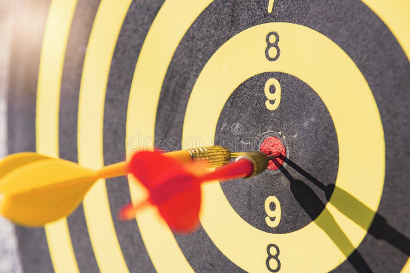 The Dart Board Has Yellow and Red Dart Pins, the Light that Shines ...