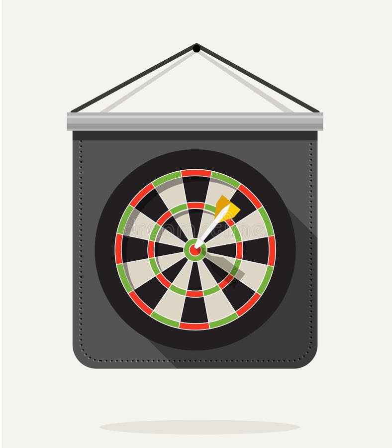 Dart With Dartboard. Flat Design Stock Vector - Illustration of arrow ...