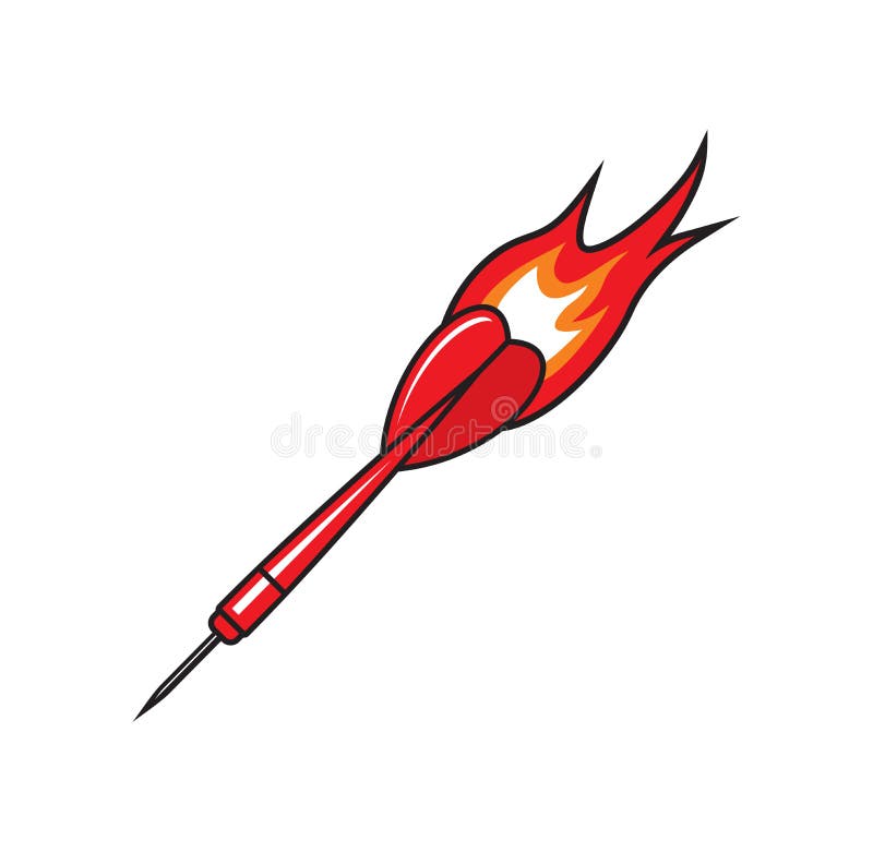 Fire Dart and Target in the Dark Stock Illustration - Illustration of ...