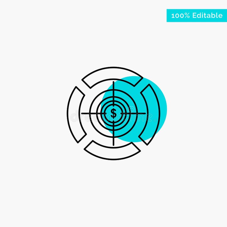 Dart, Focus, Target, Dollar Turquoise Highlight Circle Point Vector ...
