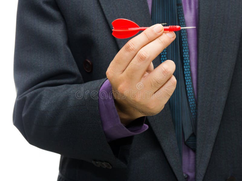 The Dart in the Hand Aimed at the Globe is Isolated on White Stock ...