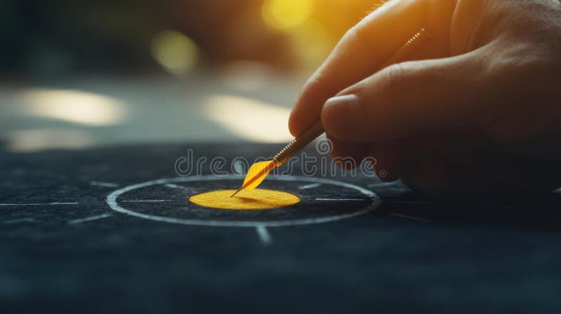 Dart Hits Target, Illustrating Focus, Precision with Accuracy and Skill ...