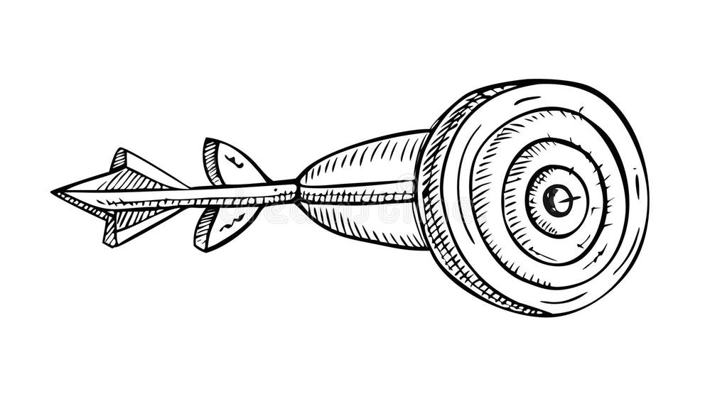 Dart Hitting Bullseye Precision Achievement Icon, Vector Design ...