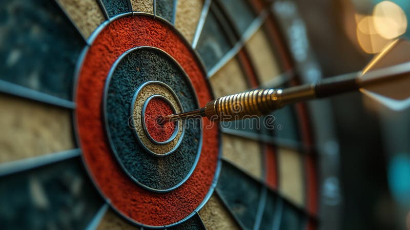 Dart is Hitting the Center of a Target on a Dartboard, Symbolizing ...