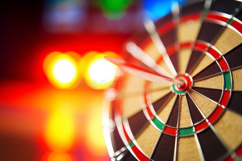 Dart Hitting Target on Dartboard. by Generative Ai Stock Illustration ...