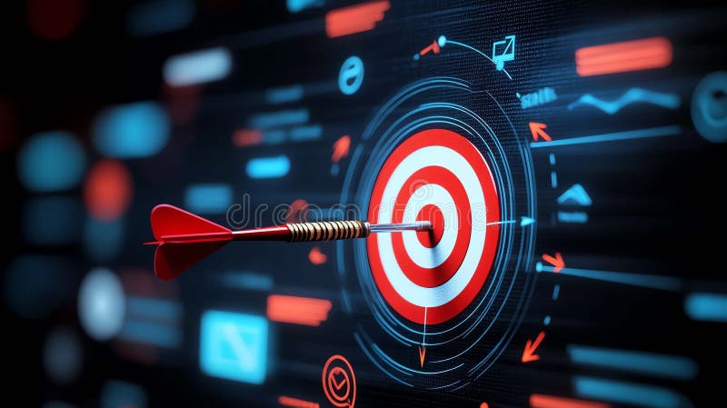 Dart Hitting a Target on a Digital Interface, Symbolizing Accuracy and ...