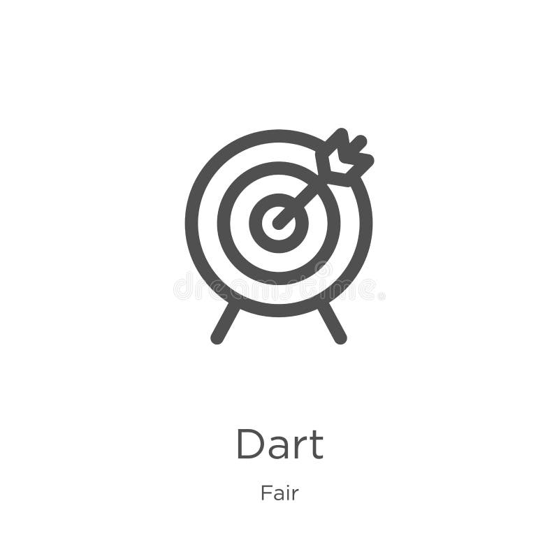 Dart Icon Vector from Fair Collection. Thin Line Dart Outline Icon ...