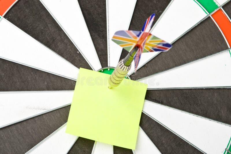 Dart and note stock photo. Image of bullseye, note, mark - 7936530