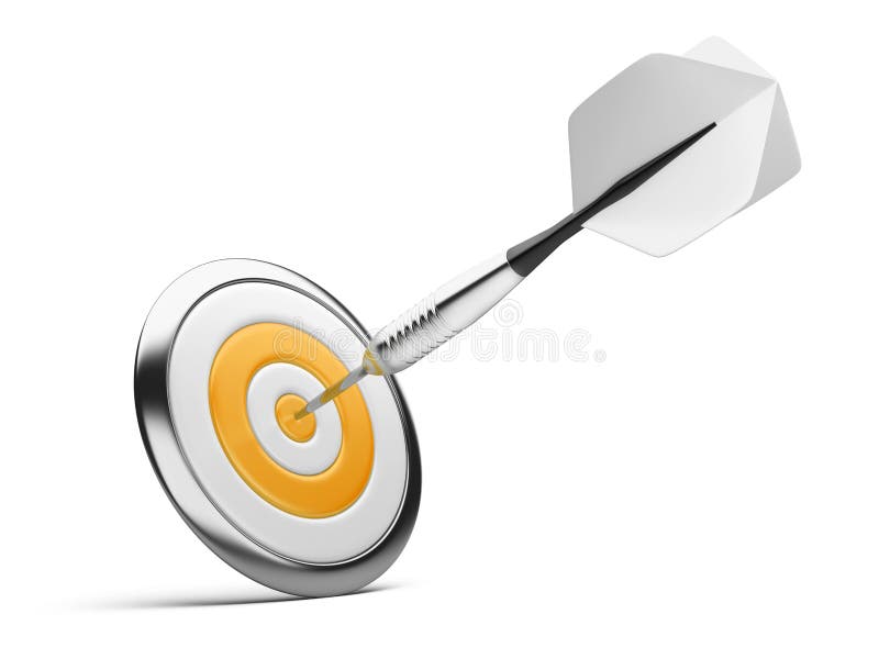 Dart on orange target stock illustration. Illustration of dartboard ...