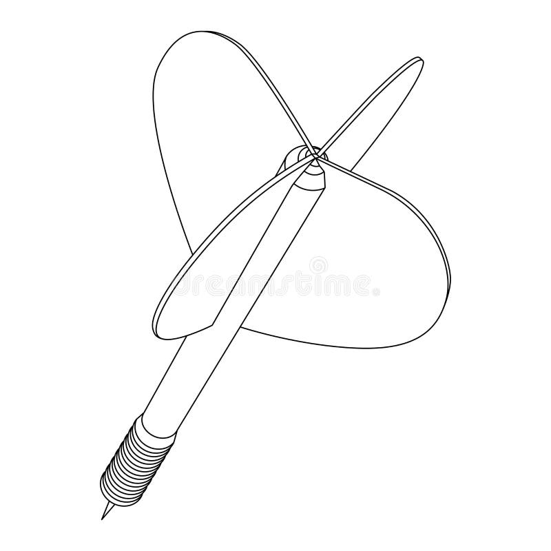 Dart Outline Vector Icon. Thin Line Black Dart Icon, Flat Vector Simple ...