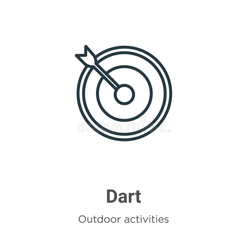 Dart Outline Vector Icon. Thin Line Black Dart Icon, Flat Vector Simple ...