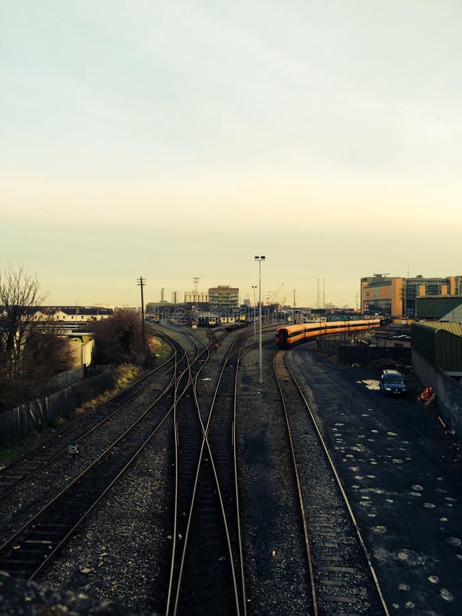 The DART is on the Rail in Dublin, Ireland. Stock Photo - Image of ...