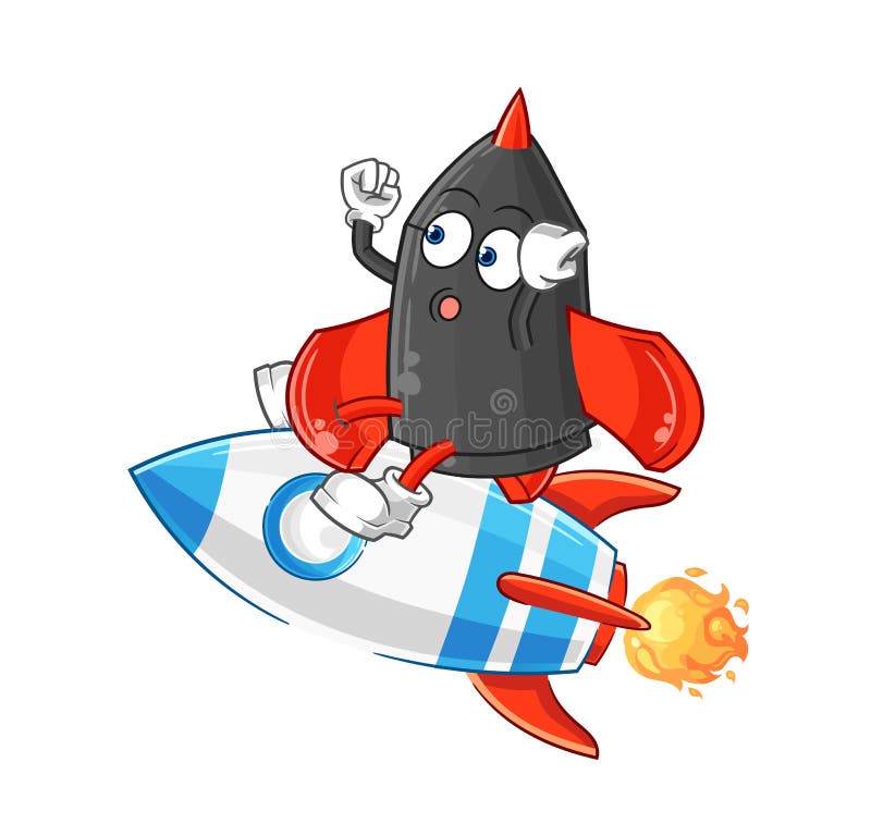Dart Ride a Rocket Cartoon Mascot Vector Stock Vector - Illustration of ...