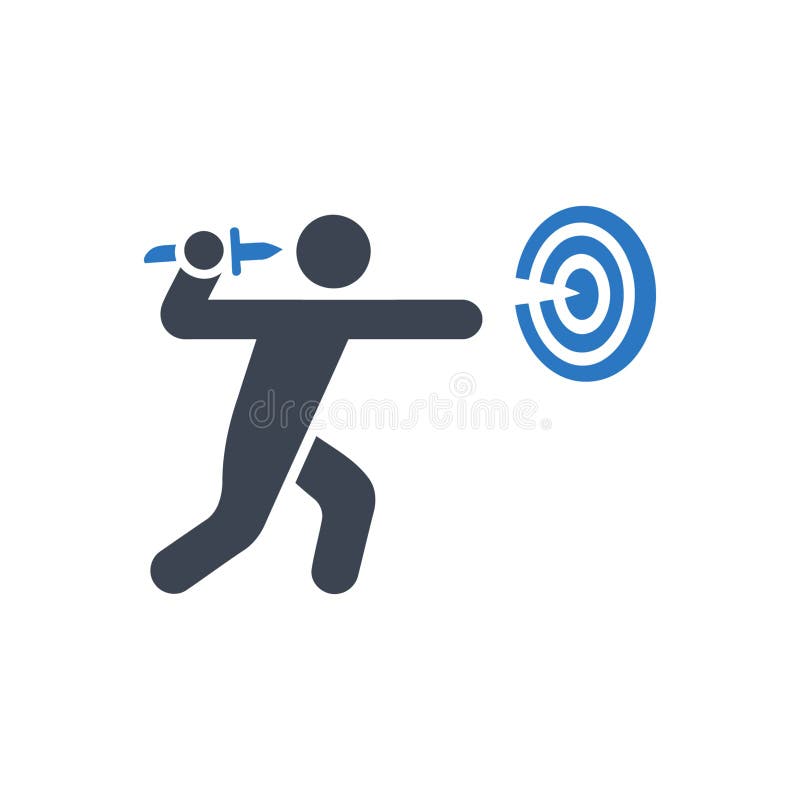 Dart Throwing Icon stock vector. Illustration of target - 374474572