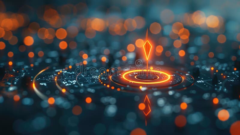 Dartboard with Dart Arrow in the Center. 3d Rendering Stock ...