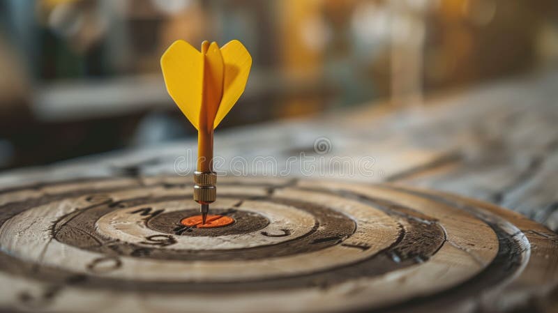 Dartboard with Dart Arrow in the Center. 3d Rendering Stock ...