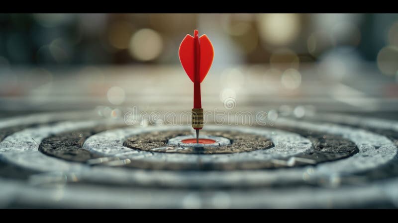 Dartboard with Dart Arrow in the Center. 3d Rendering Stock ...