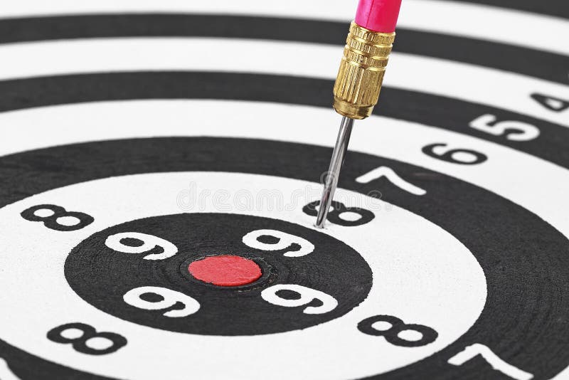 Dartboard with Dart Arrow Hitting the Center. Success or Goal Symbol ... Dartboard with Dart Arrow Hitting the Center. Success or Goal Symbol ...